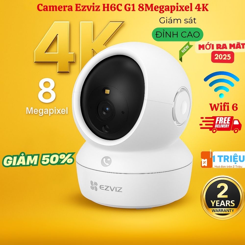 camera wifi ezviz c6n h6c pro 8M (4K) 2M Full Hd 1080p xoay 360 độ gọi ...