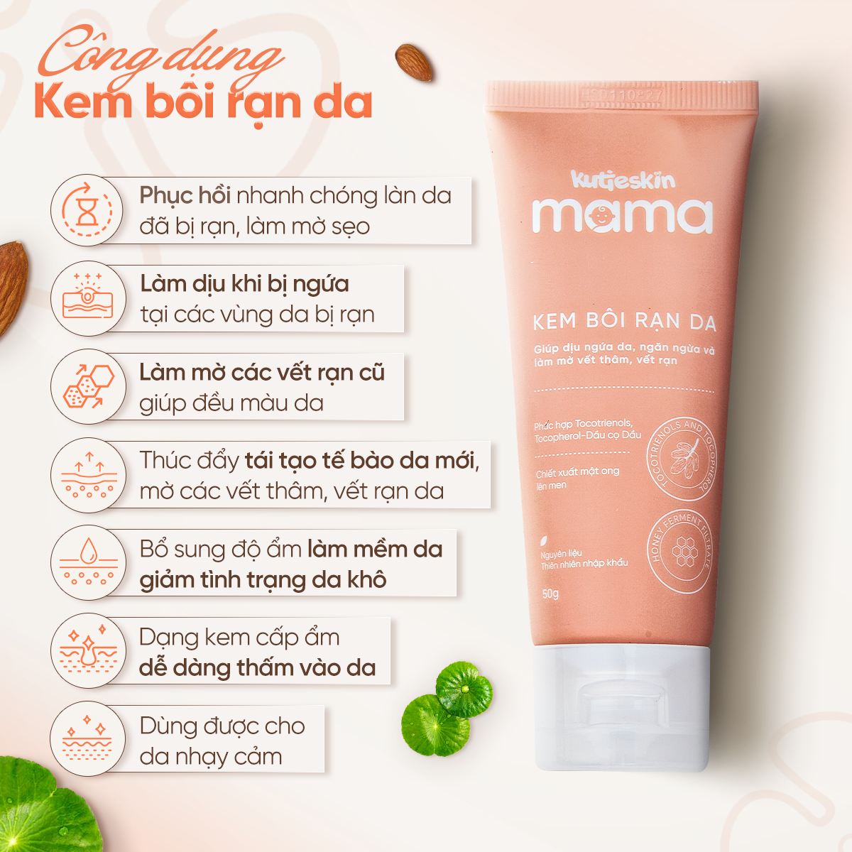 [ĐỘC QUYỀN 17.7] Kem Rạn Da Mờ Cả Rạn Đỏ Rạn Trắng Kutieskin Mama, Giảm Kích Thước Vết Rạn 50G ...