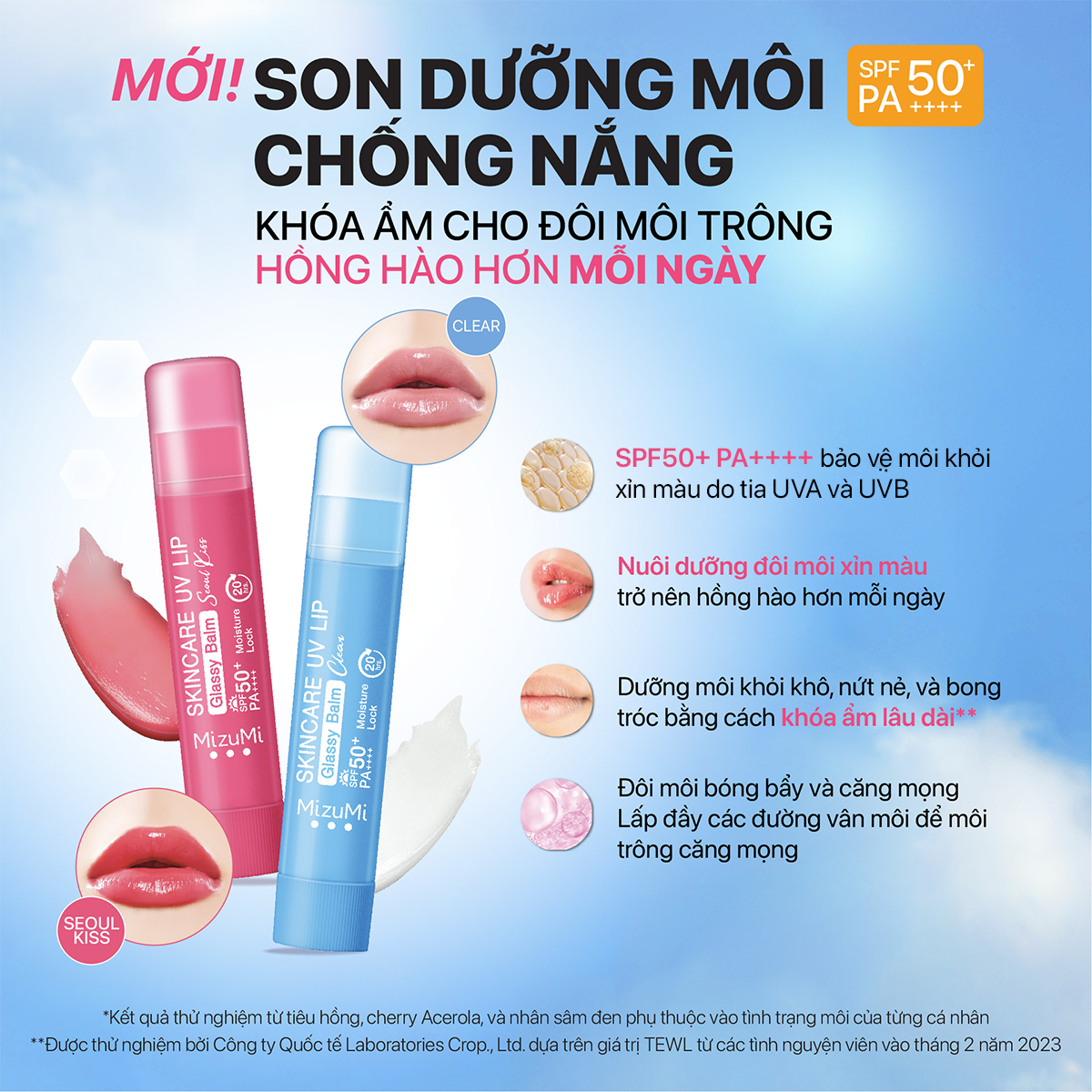 Combo Son dưỡng môi và Dầu dưỡng môi chống nắng MizuMi UV Lip Glassy Balm 3.5g/ Mask 8ml và UV ...