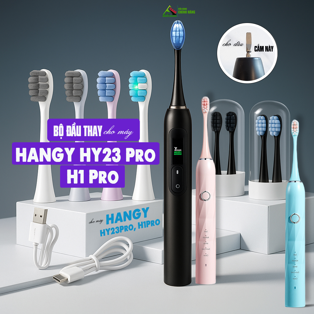 Dành cho máy HangY HY23 Pro, H1 Pro Electric Set 2 đầu bàn chải đánh ...