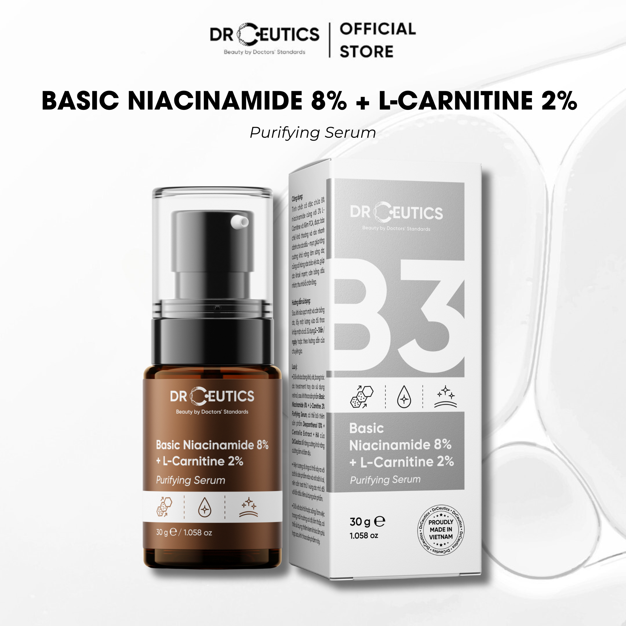 Drceutics Serum Phiên Bản Nâng Cấp Basic Niacinamide 8% + L-Carnitine 2 ...