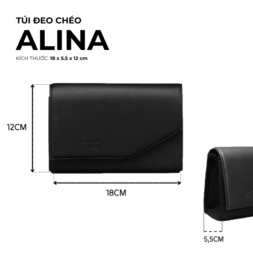 Túi Xách ALINA Đeo Chéo Phối Da Nam Nữ Unisex Polyester Trượt Nước Đựng ...