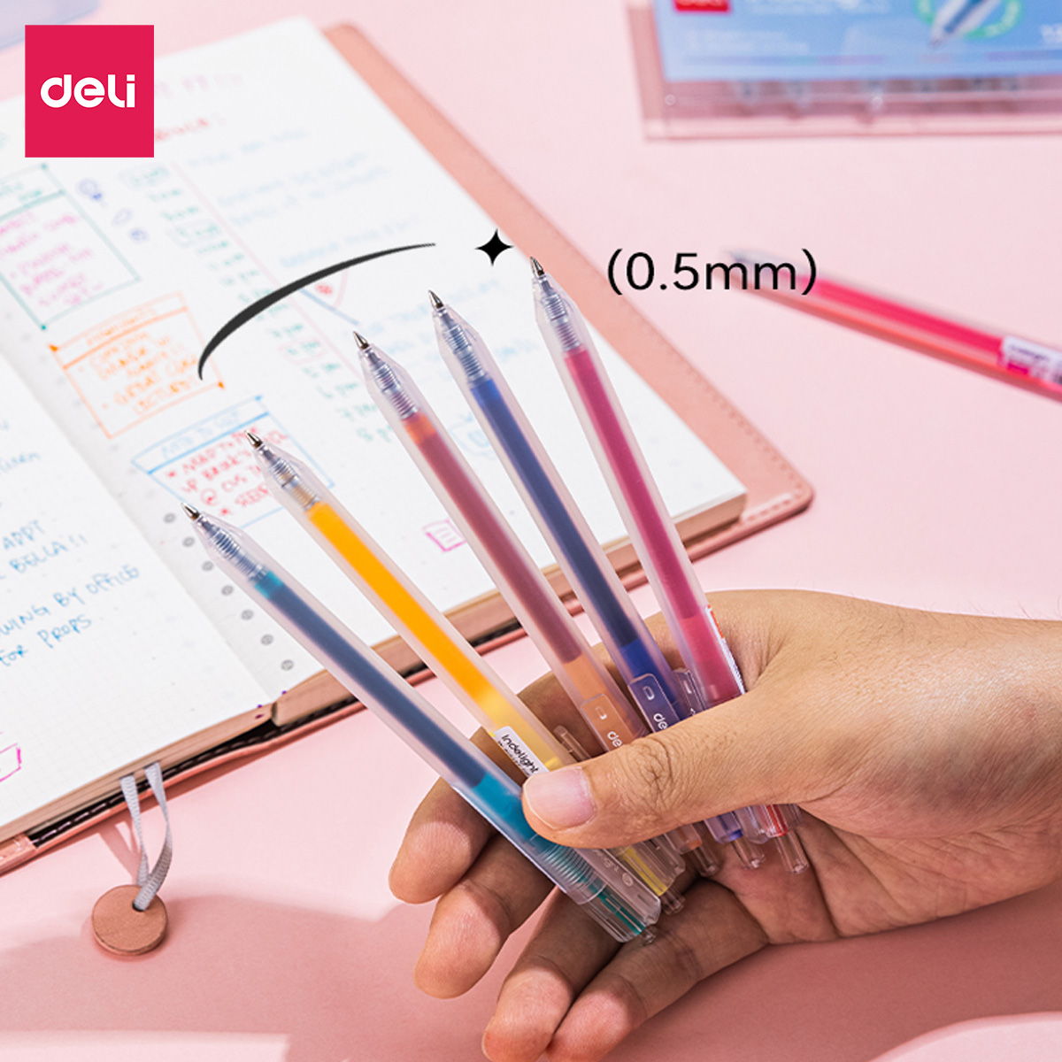 [🔥DEAL 29K] Set 12 màu bút bi nước mực gel bấm nhiều màu 0.5mm Deli ...