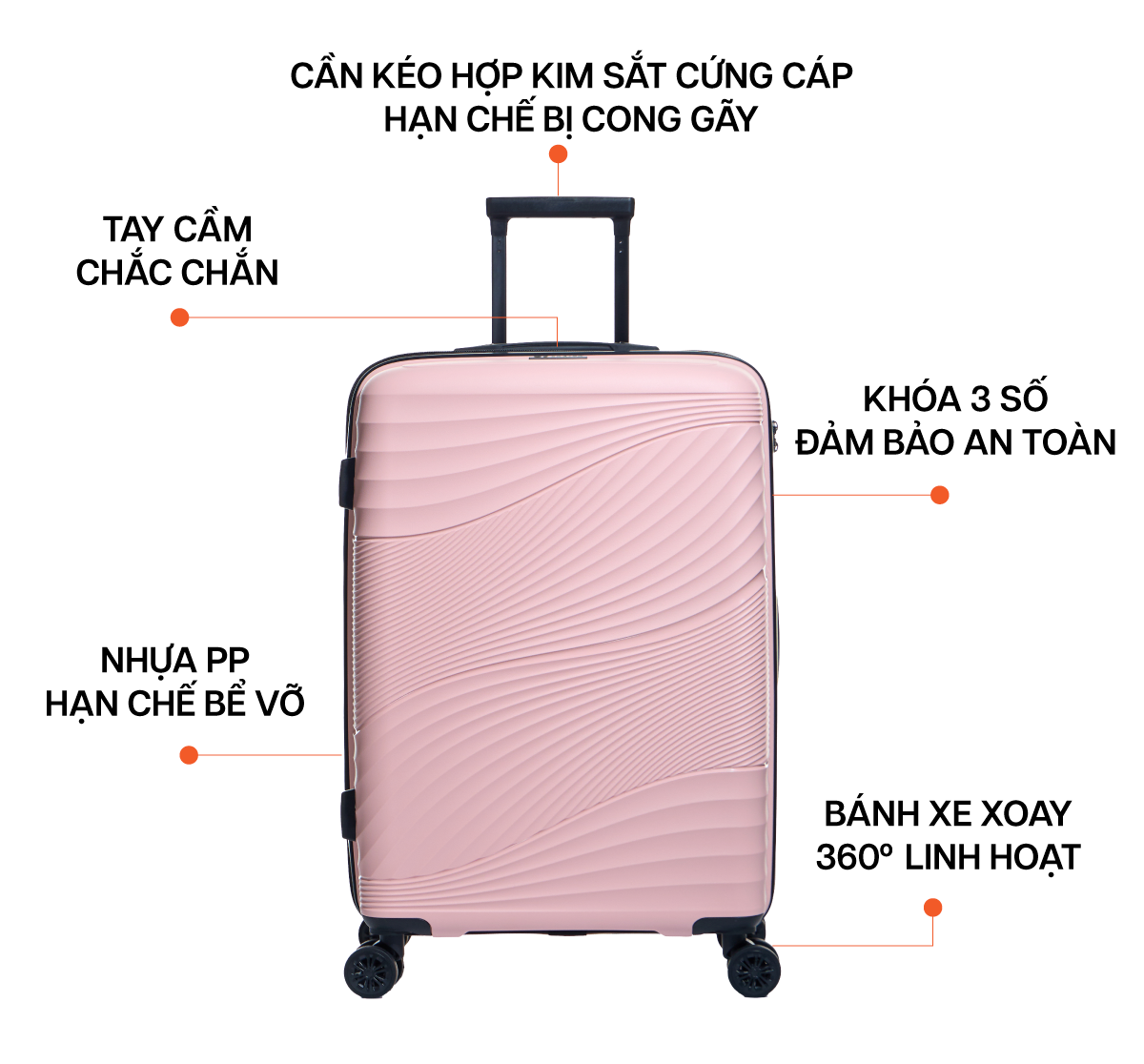 [🔥HOT DEAL] Vali Kéo MIA Du Lịch ZENI - Size 19/24/28 Inch, Nhựa PP Hạn ...