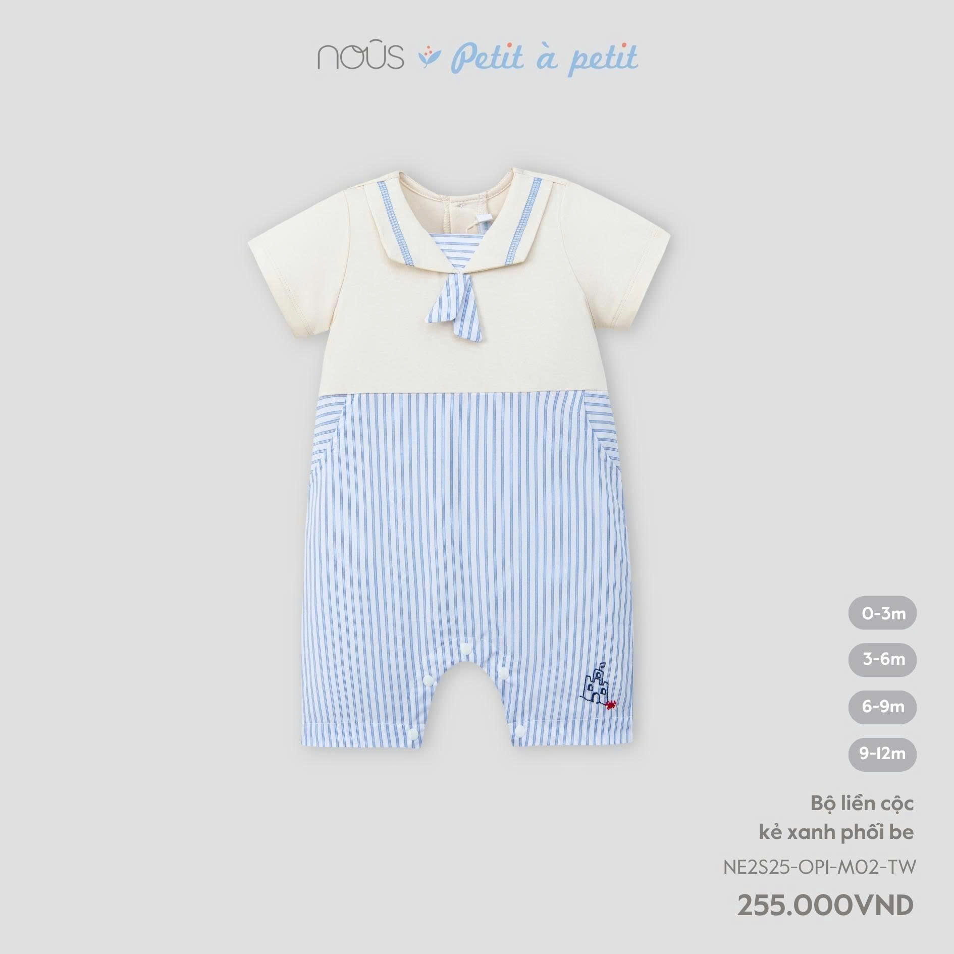 Nous Baby Bộ liền cộc, bodysuit bé trai bé gái màu sắc mềm mát thông ...