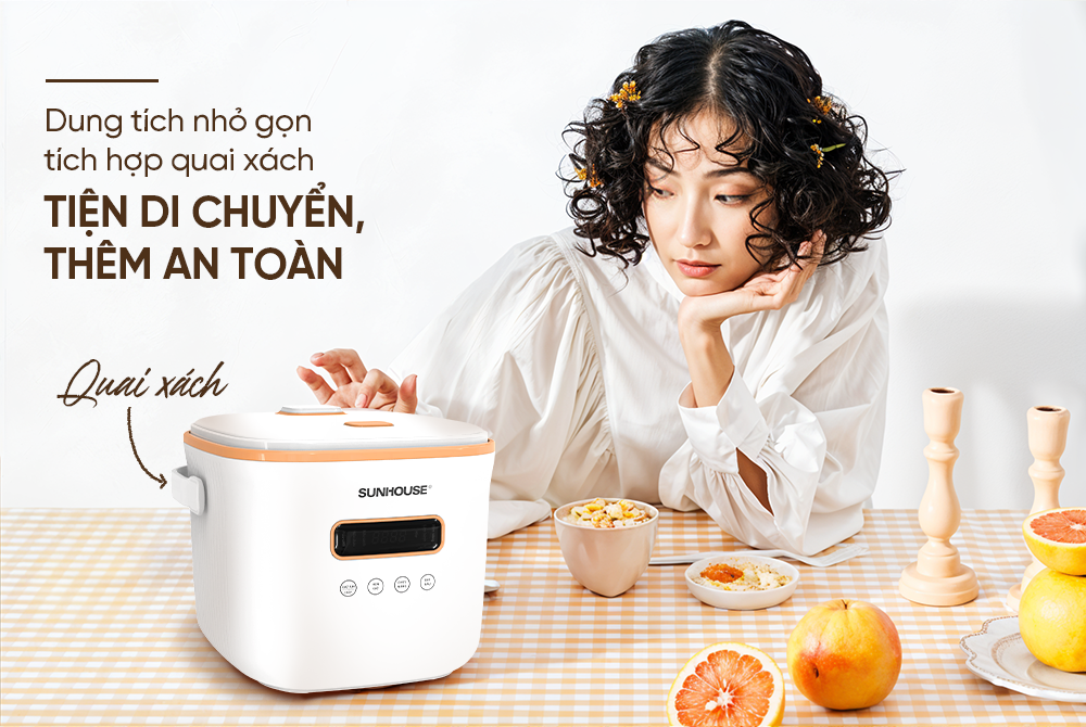 Nồi cơm điện tử 1.2L Happytime HTD8810 - Công nghệ gia nhiệt chuẩn - Chống dính Ceramic - 6 chức ...