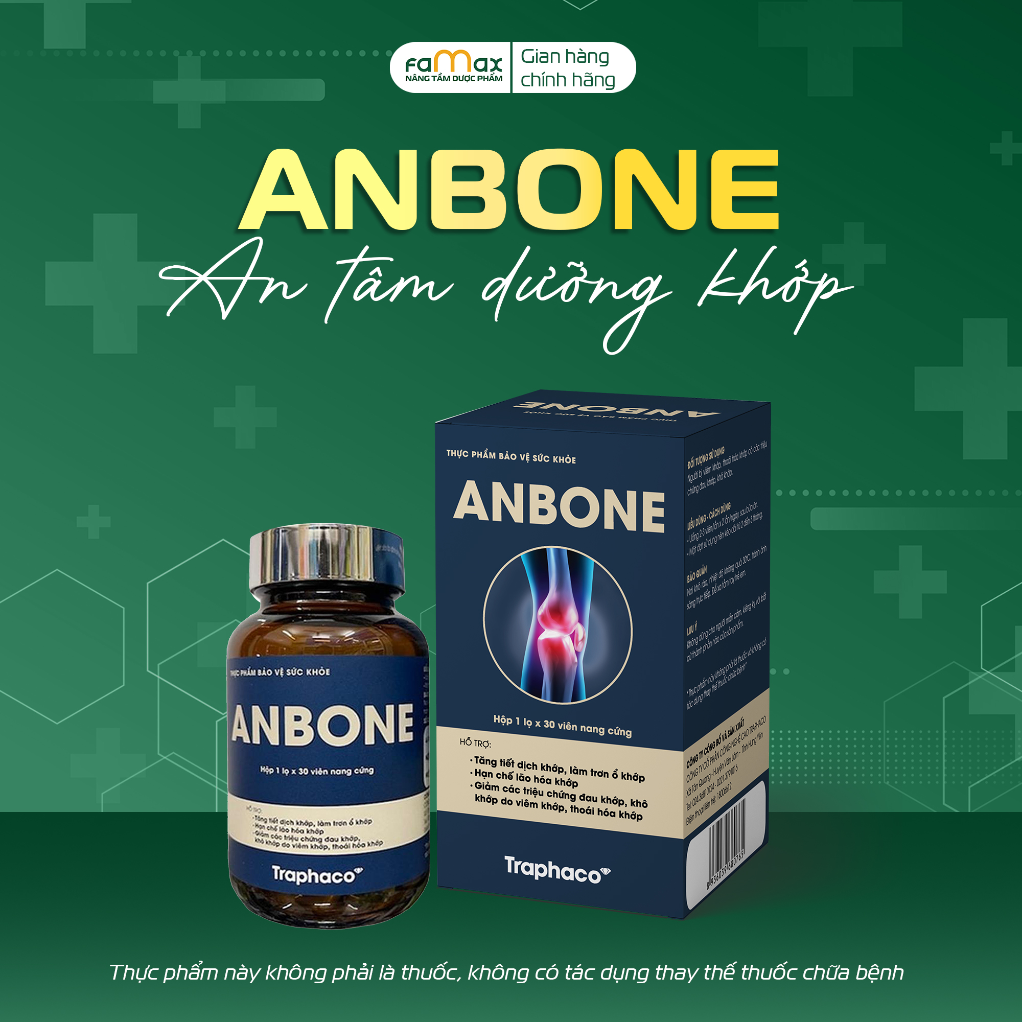 Viên Khớp Anbone Traphaco – Hỗ Trợ Tăng Tiết Dịch Khớp, Giảm Đau Khớp ...