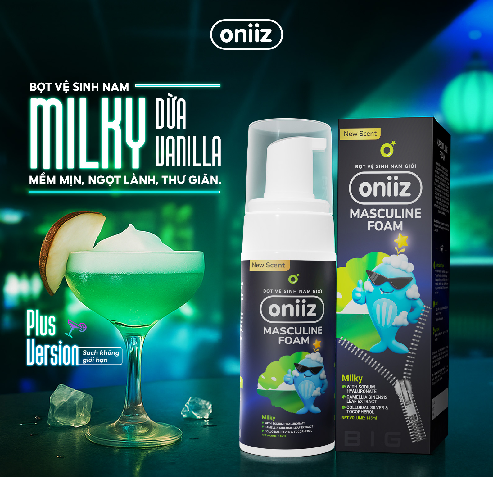 Bọt vệ sinh nam giới Oniiz Plus hương Milky, dung dịch Masculine foam ...