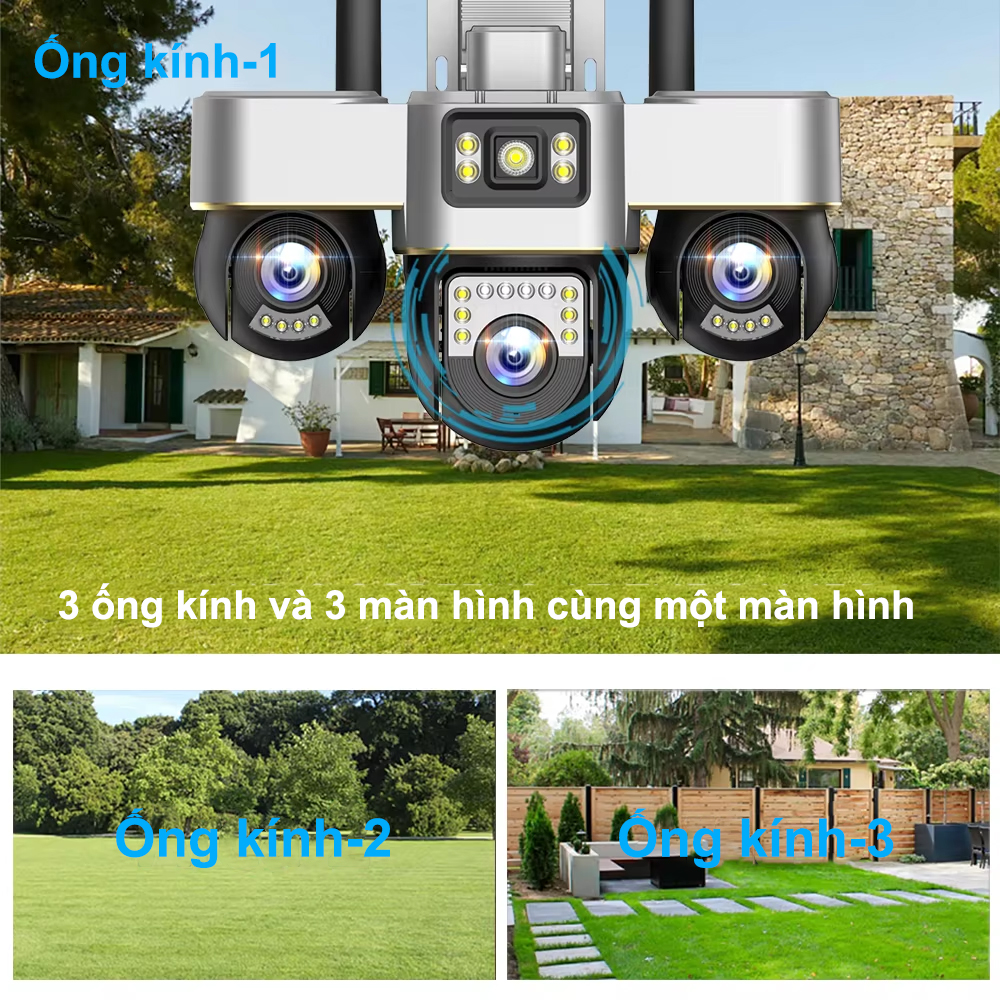 Dosen Camera Wifi 3 ống kính SC30 sát Ngoài Trời Không Dây Ip66 Thông ...