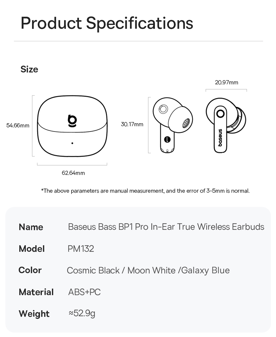 Tai Nghe Bluetooth Baseus BP1 Pro ANC -50dB Bass Tốt 55 Giờ Phát Nhạc ...
