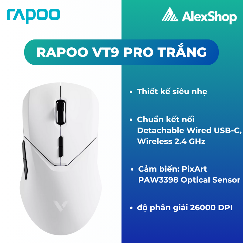 Chuột Gaming Không Dây Rapoo VT9 Pro / Air 4K 26000 DPI Chính Hãng | Shopee Việt Nam