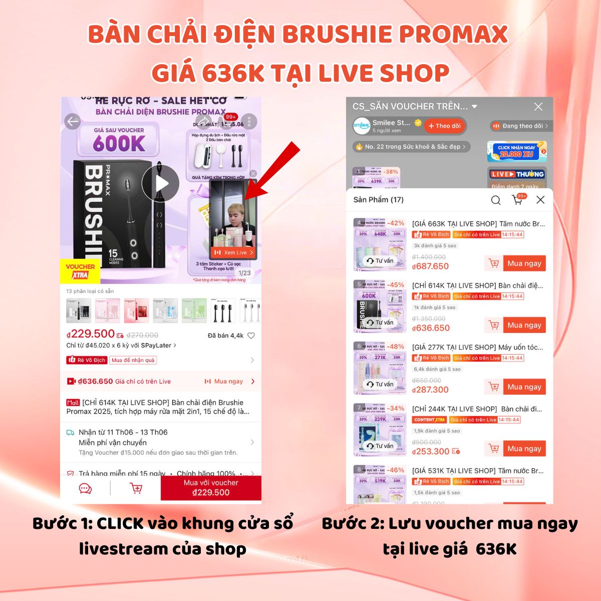 [GIÁ 663K TẠI LIVE SHOP] Bàn chải điện Brushie Promax phiên bản nâng ...