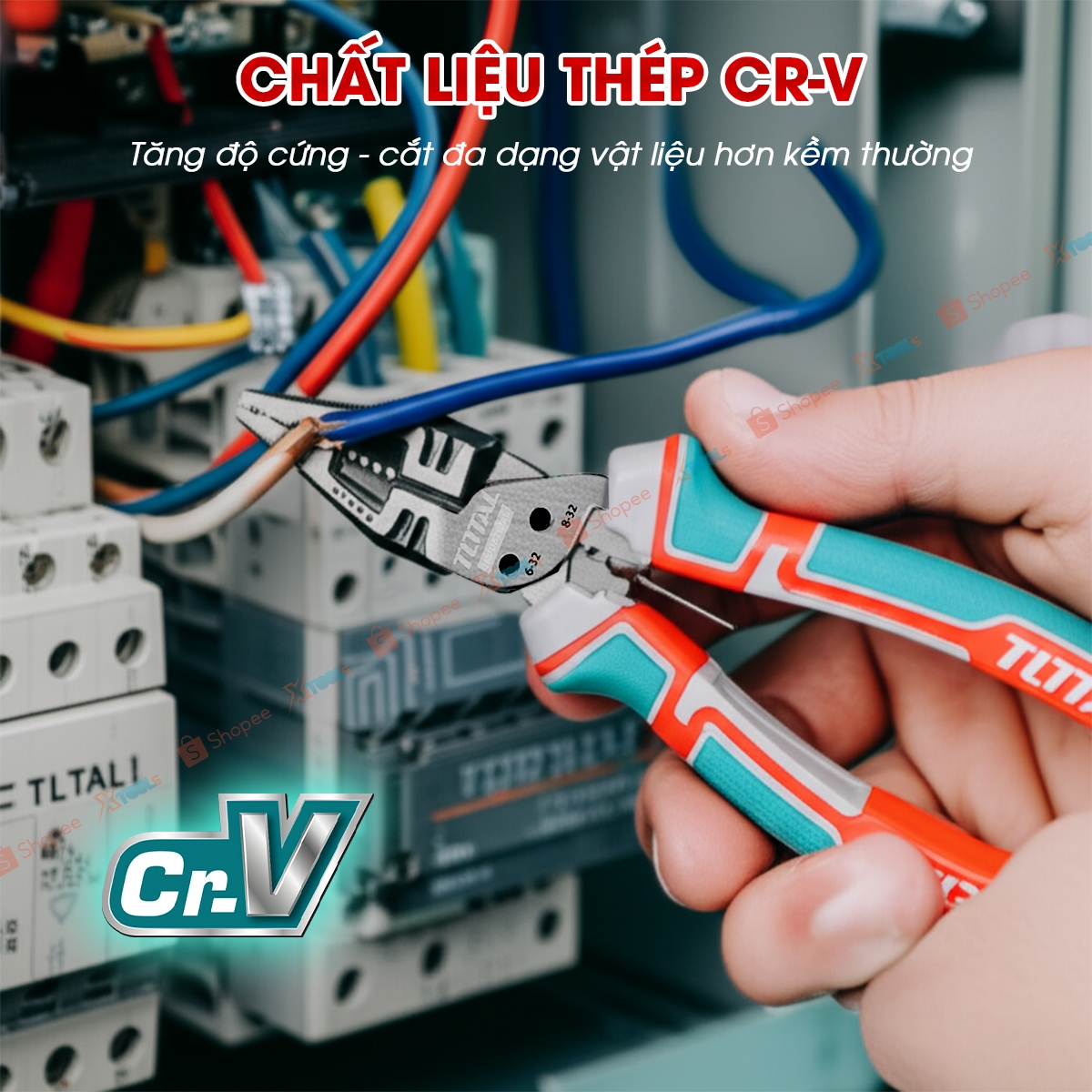 Kìm răng cắt tuốt dây điện đa năng 8 trong 1 trợ lực 65% TOTAL THTMF186 ...