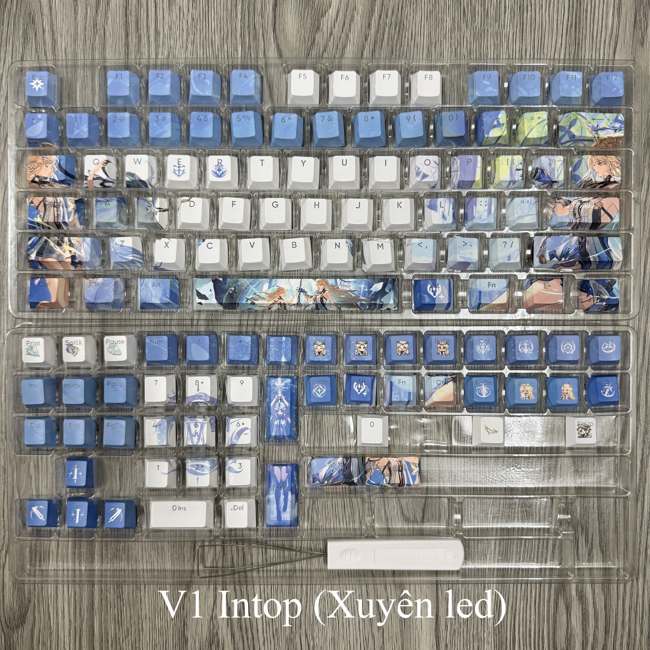 Keycap Wuthering Waves Cartethyia thick PBT xuyên led in dyesub 5 mặt ...