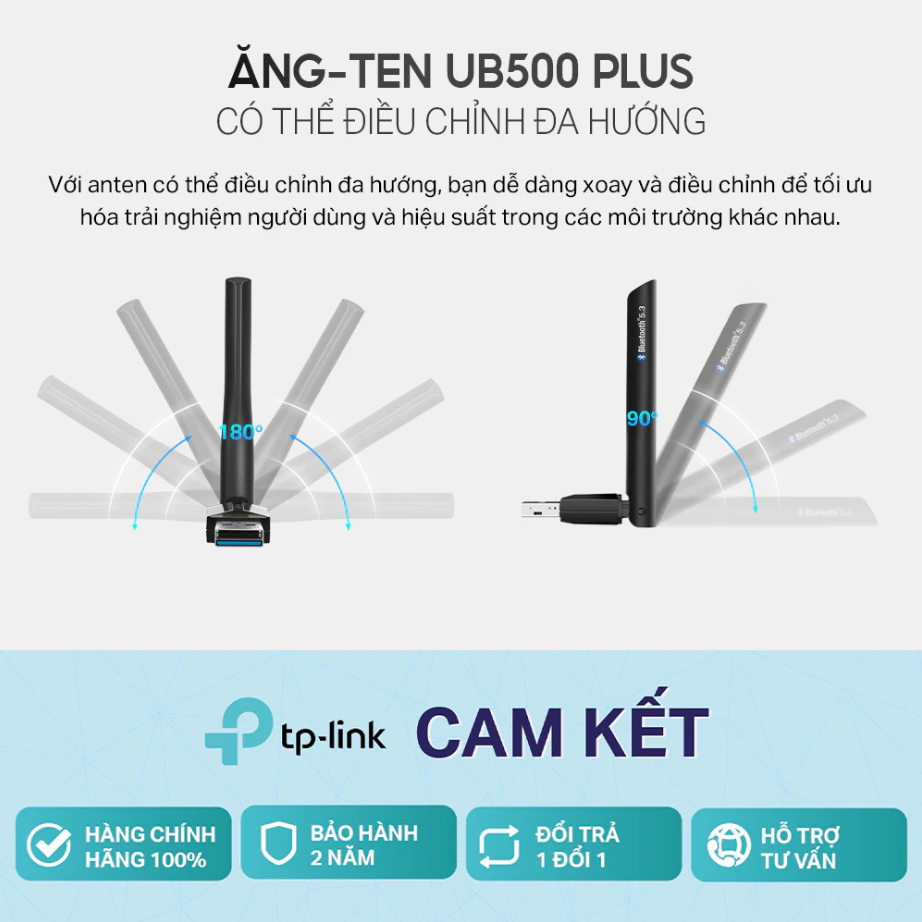 [Bluetooth 5.3 Tốc Độ Cao] Bộ Chuyển Đổi Bluetooth TP-Link UB500 / UB500 Plus USB Bluetooth 5.3 ...
