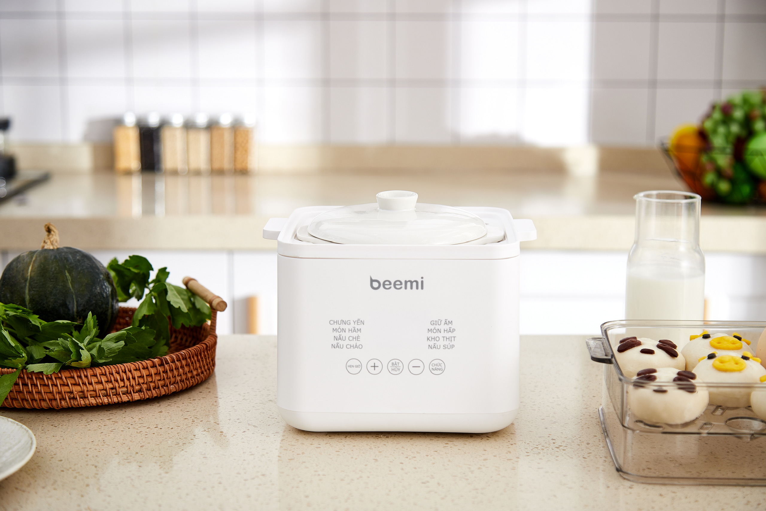 Beemi Nồi Nấu Cháo Chậm Đa Năng - Nấu Cách Thủy, Hầm Súp, Hấp Đồ Ăn Dặm ...