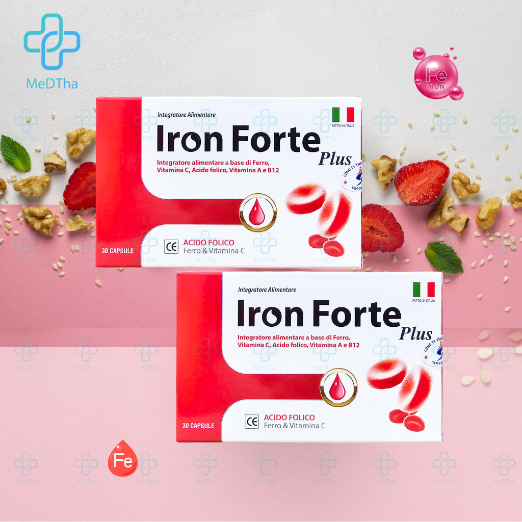 Sắt Hữu Cơ Iron Forte Plus - Bổ Sung Sắt, Acid Folic, Hỗ Trợ Tăng Khả ...