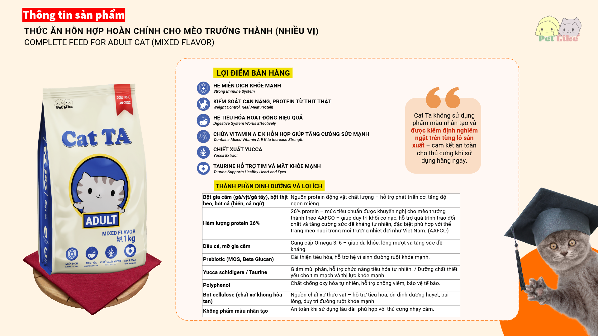 Hạt Cat TA Cho Mèo Trưởng Thành (Gà và Cá) | Shopee Việt Nam