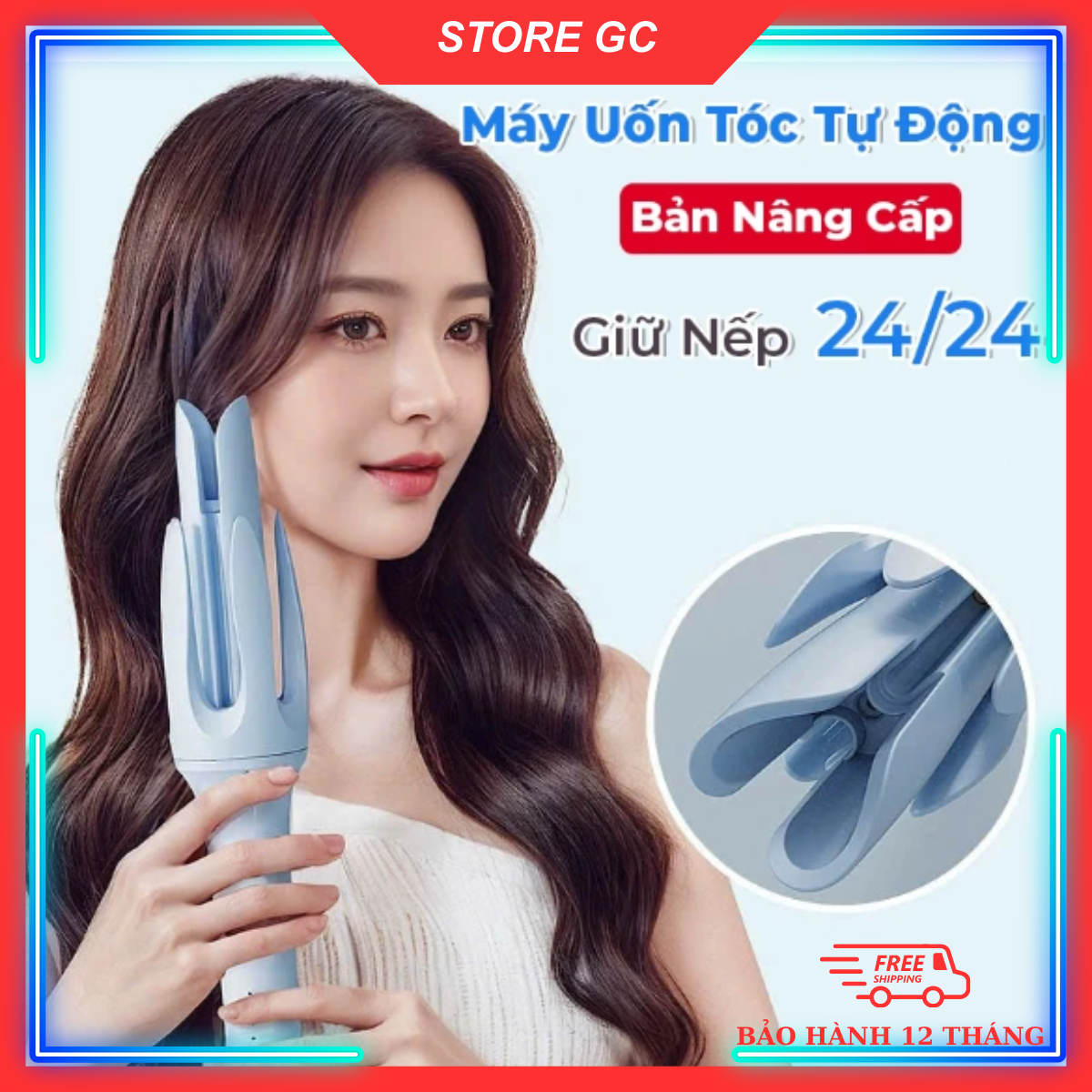 Máy Uốn Tóc Tự Động Xoay 360 Độ Phong Cách Hàn Quốc Có Nút Điều Chỉnh Nhiệt Độ Phù Hợp | Shopee ...