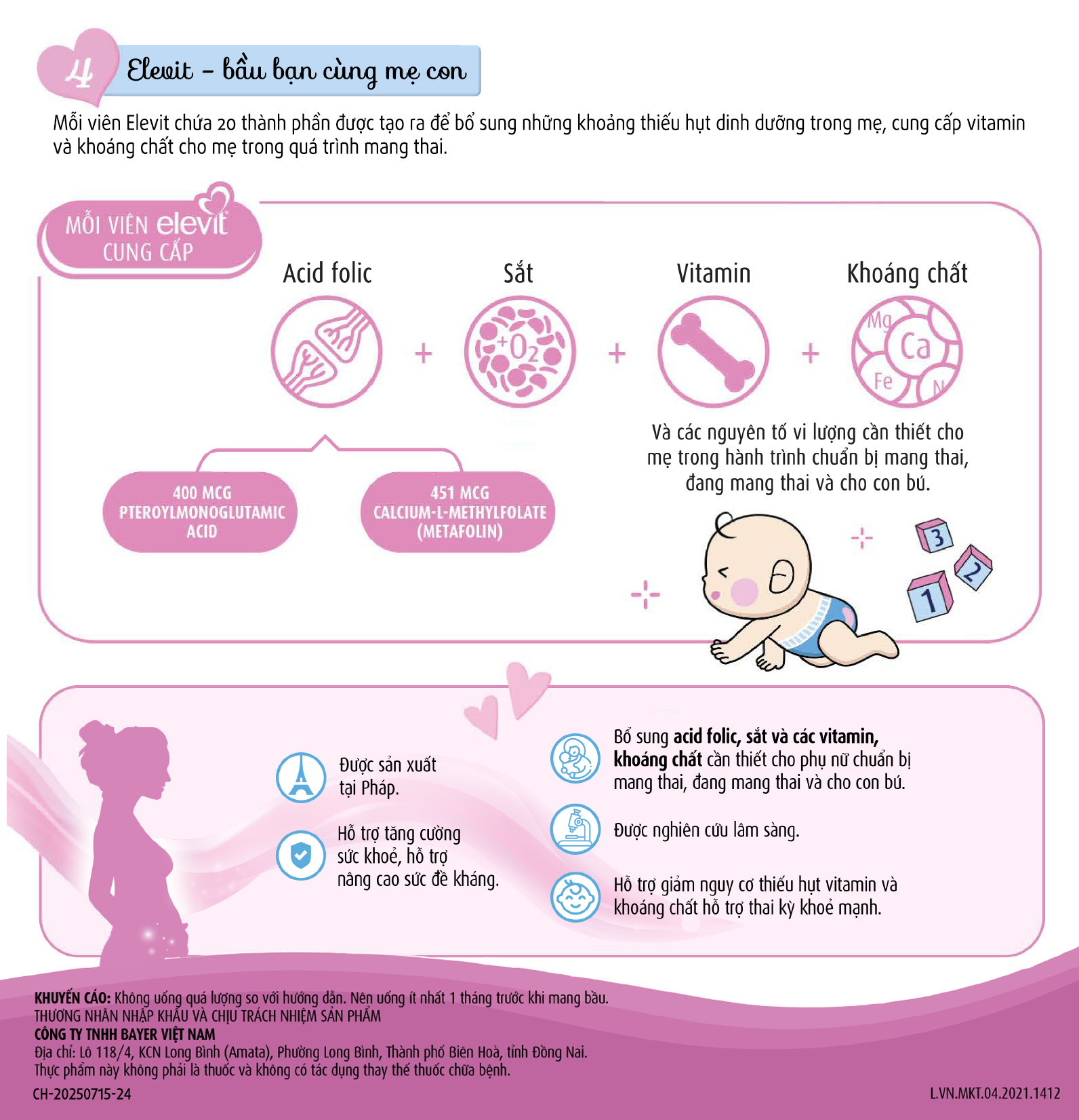 Combo Vitamin Bầu Tổng Hợp Elevit Cho Phụ Nữ Mang Thai, Sau Sinh và ...