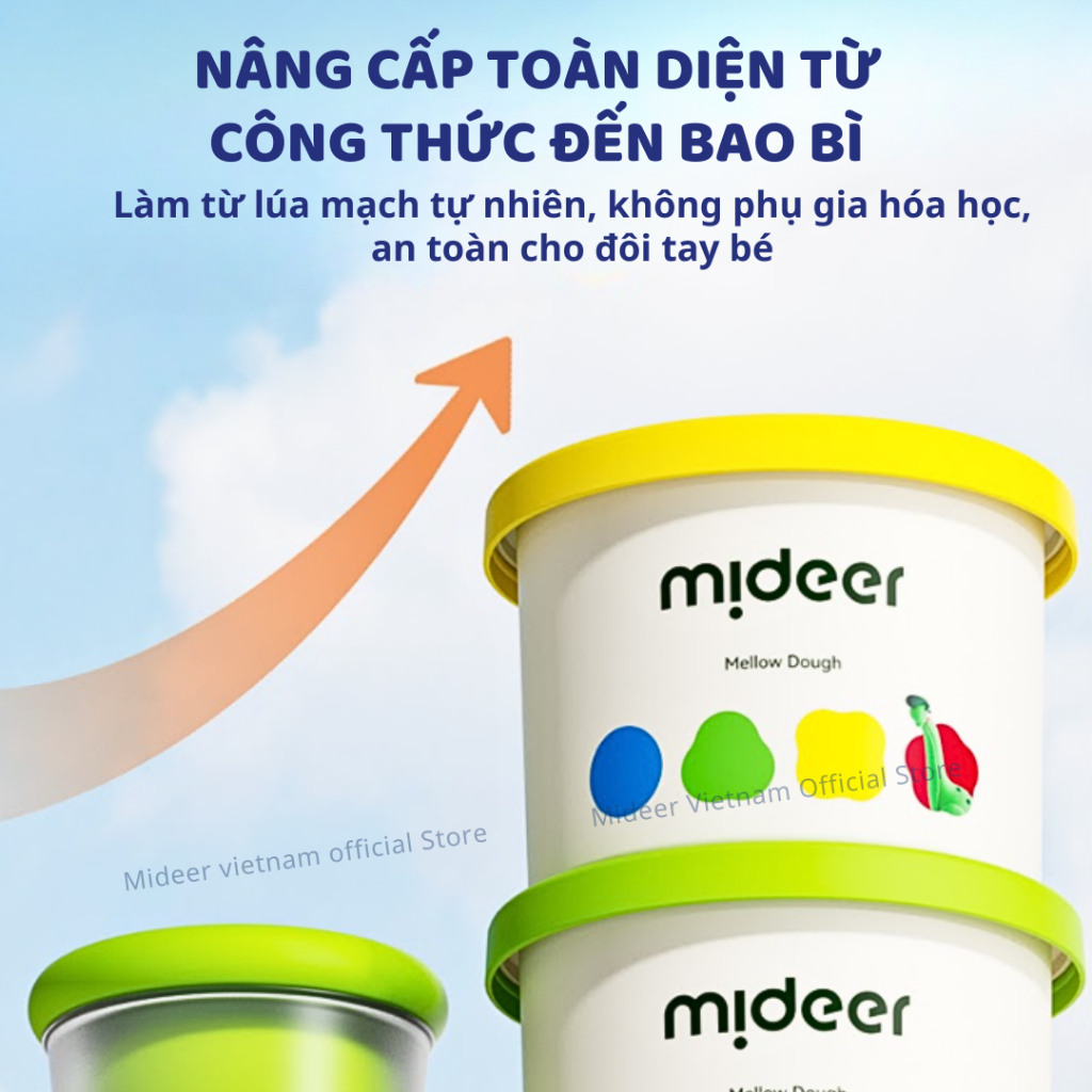 Đất nặn an toàn cho bé hữu cơ không dính tay mideer Mellow Dough Clay ...
