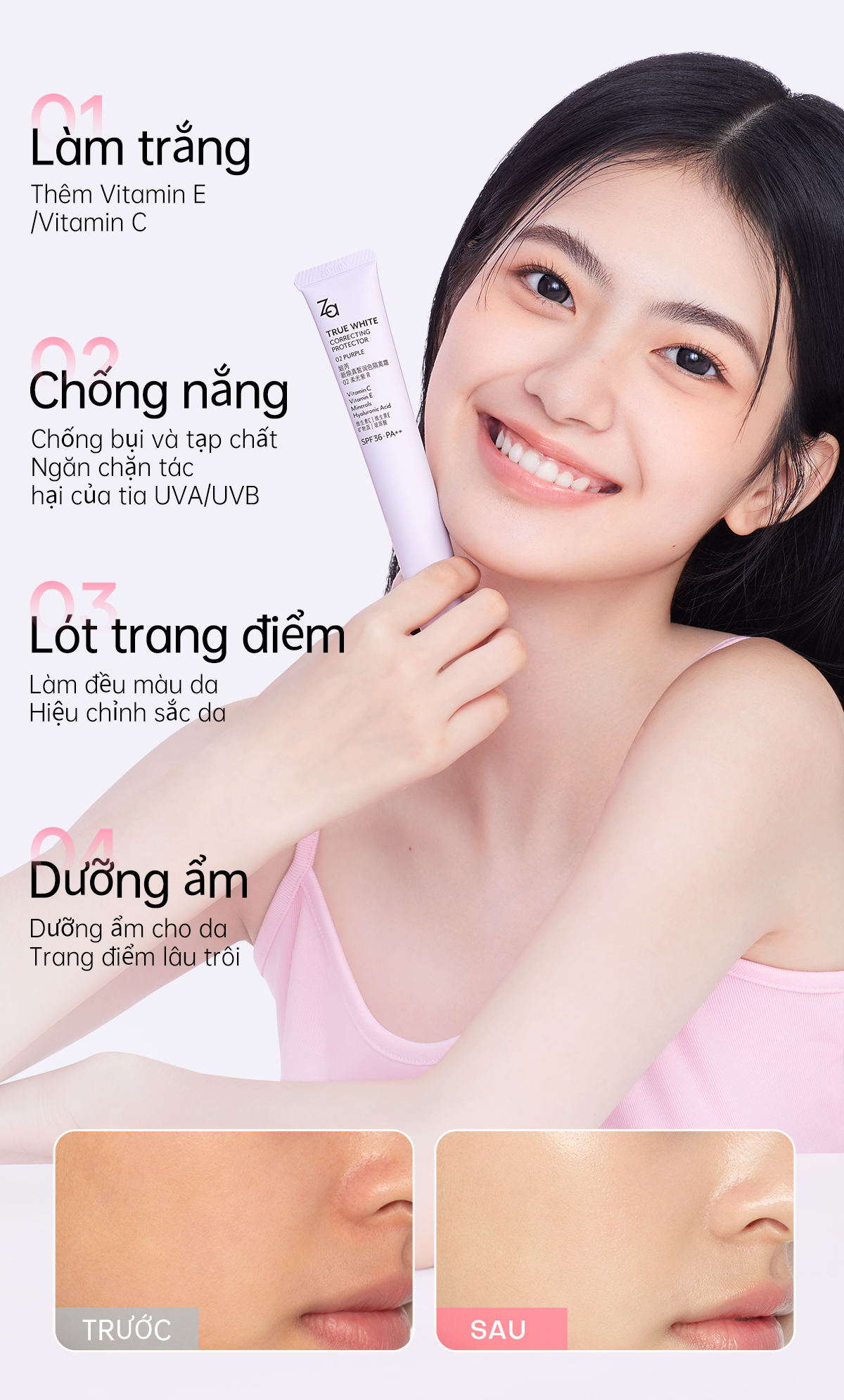 Za Kem Lót kem Chống nắng Nâng Tone Kiềm Dầu Dưỡng Da All In One 35g ...