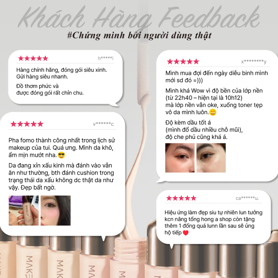 Kem nền chống nắng Makeheal 1.P.L Foundaiser Foundation 28g, kem nền trang điểm che phủ khuyết ...