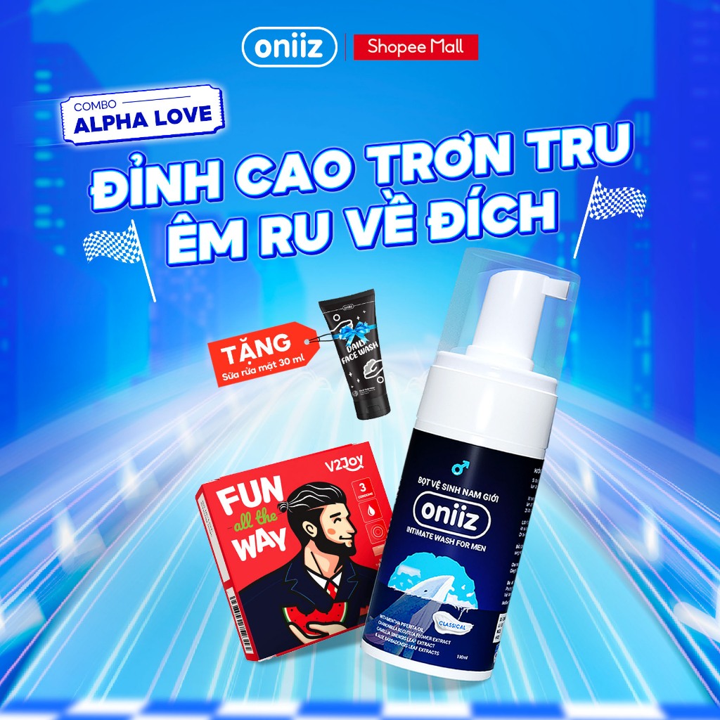Combo Alpha Love Oniiz - Bọt vệ sinh nam giới, dung dịch vệ sinh nam và ...