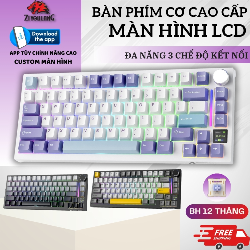 Bàn Phím Cơ Không Dây Gaming Attack Shark X820 Ultra - 3 Mode, Màn Hình ...