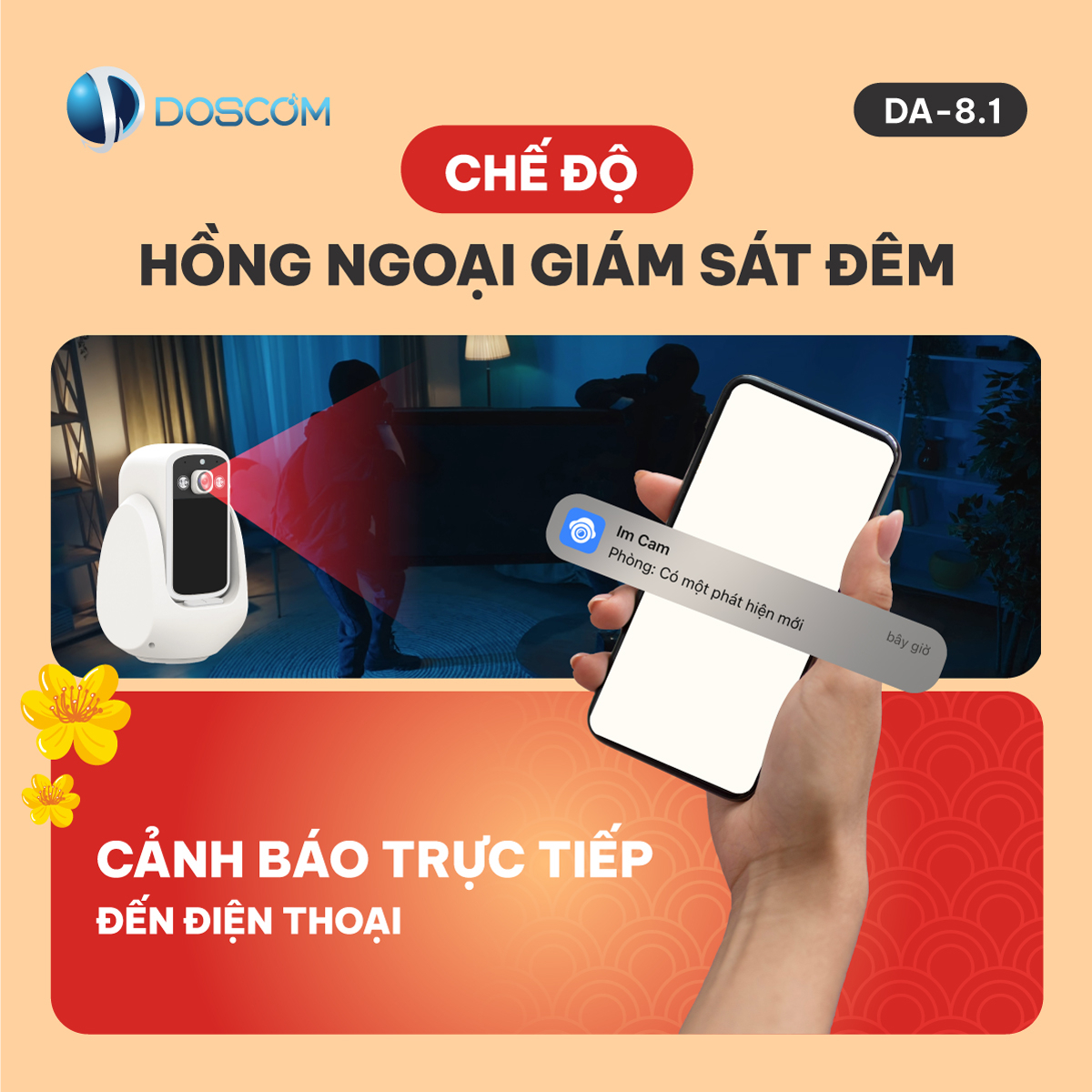 Camera Wifi Gọi Video 2 Chiều Doscom DA8.1 – Màn hình 2.8″ HD, Cho ...