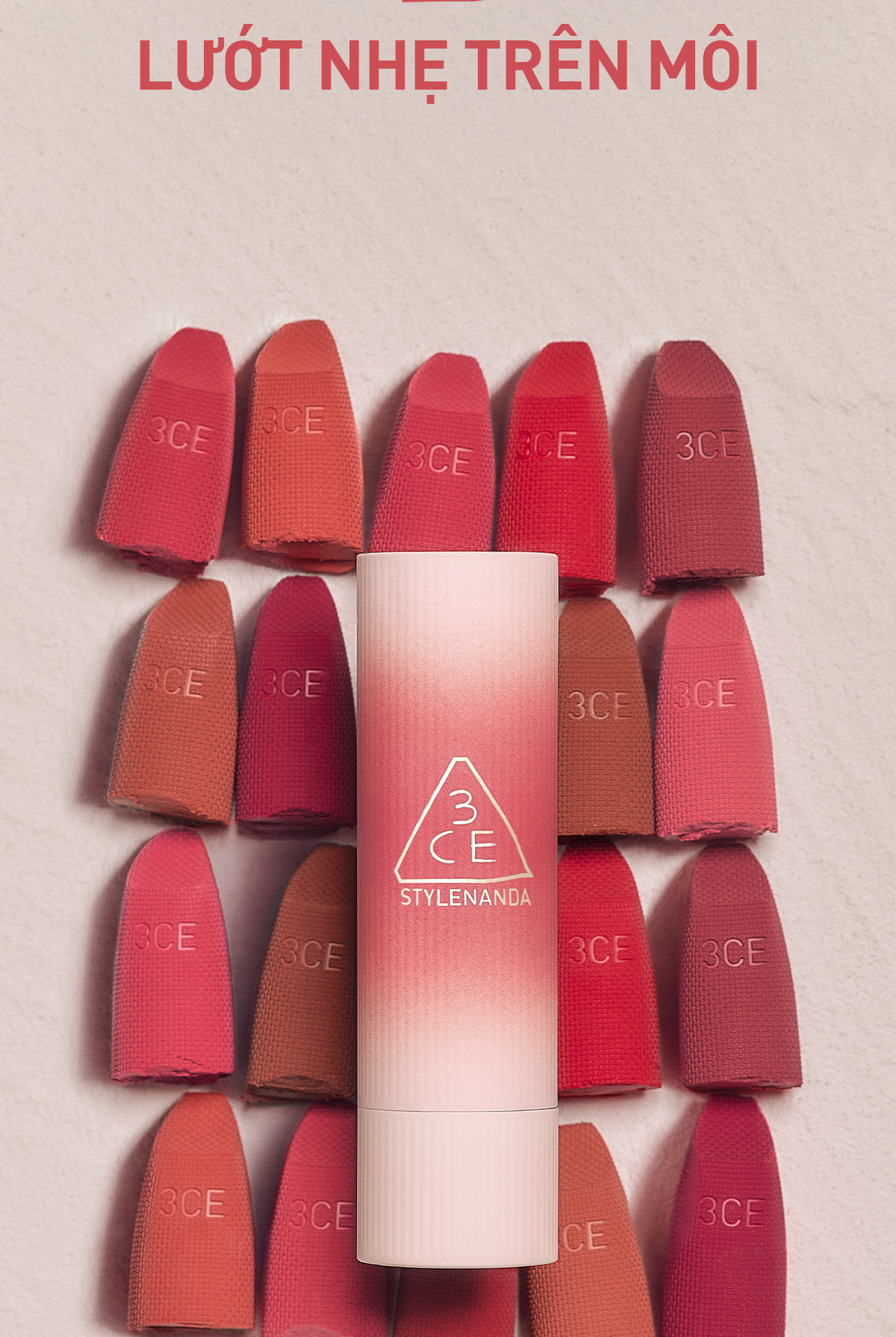 Son len mịn lì nịnh môi 3CE Cashmere Hug Lipstick | Shopee Việt Nam