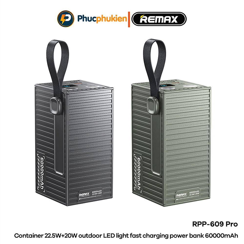 Remax rpp 609 - Trạm sạc dự phòng 60000mah chính hãng Remax hỗ trợ QC 22.5W PD 20W - Phúc Phụ ...