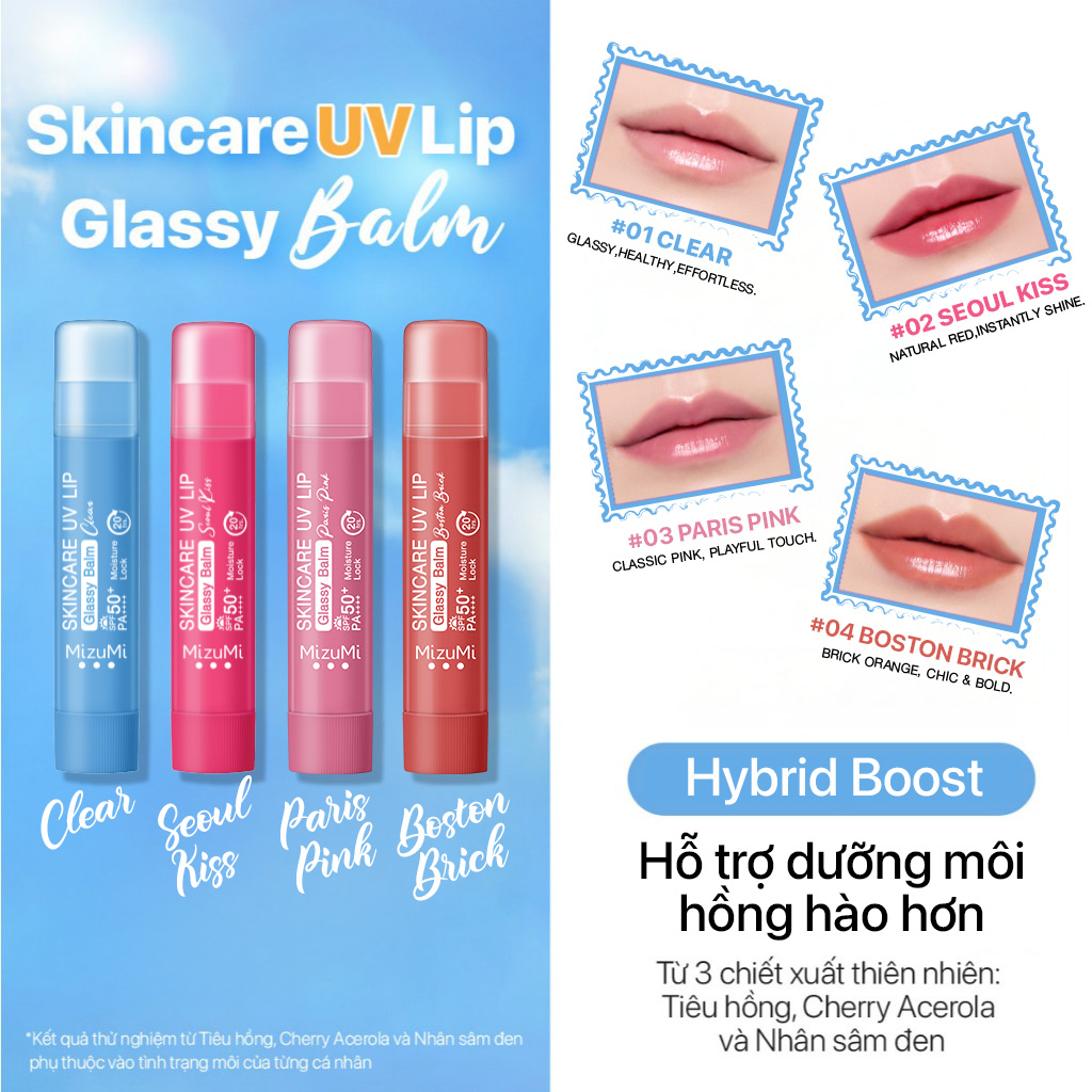 Son Dưỡng Môi Chống Nắng MizuMi Skincare UV Lip Glassy Balm Clear ...