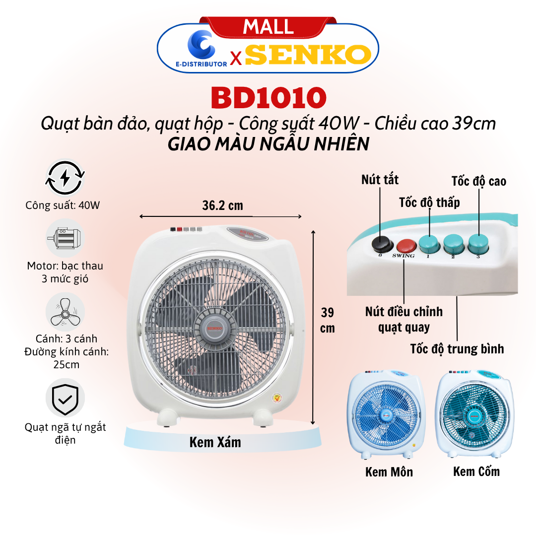 [HỎA TỐC] Quạt bàn đảo Senko 2 tấc BD230 - 3 tấc BD1010/BD1012 - 4 tấc ...
