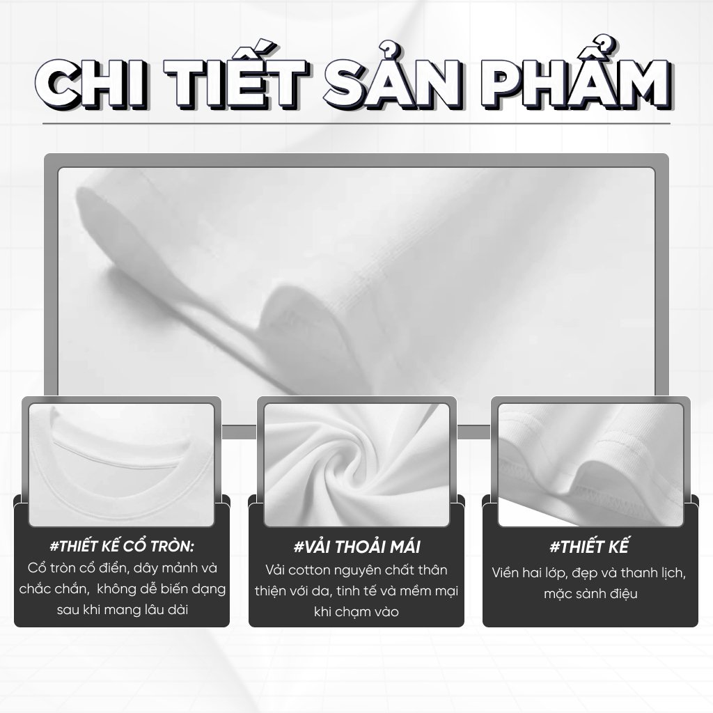 Áo thun unisex cổ tròn form rộng tay lỡ chất liệu cotton mềm mại Miucho ...