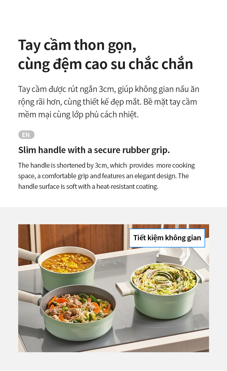 Bộ nồi chảo chống dính LocknLock Suit IH Xanh Mint Tay Cầm Cách Nhiệt ...