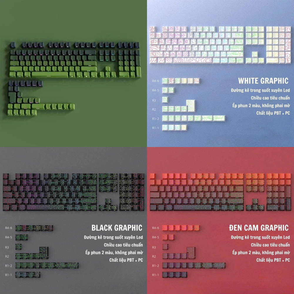 Bàn phím cơ khung nhôm Weikav Stars 80 v2- 3 mode kết nối - Led RGB ...