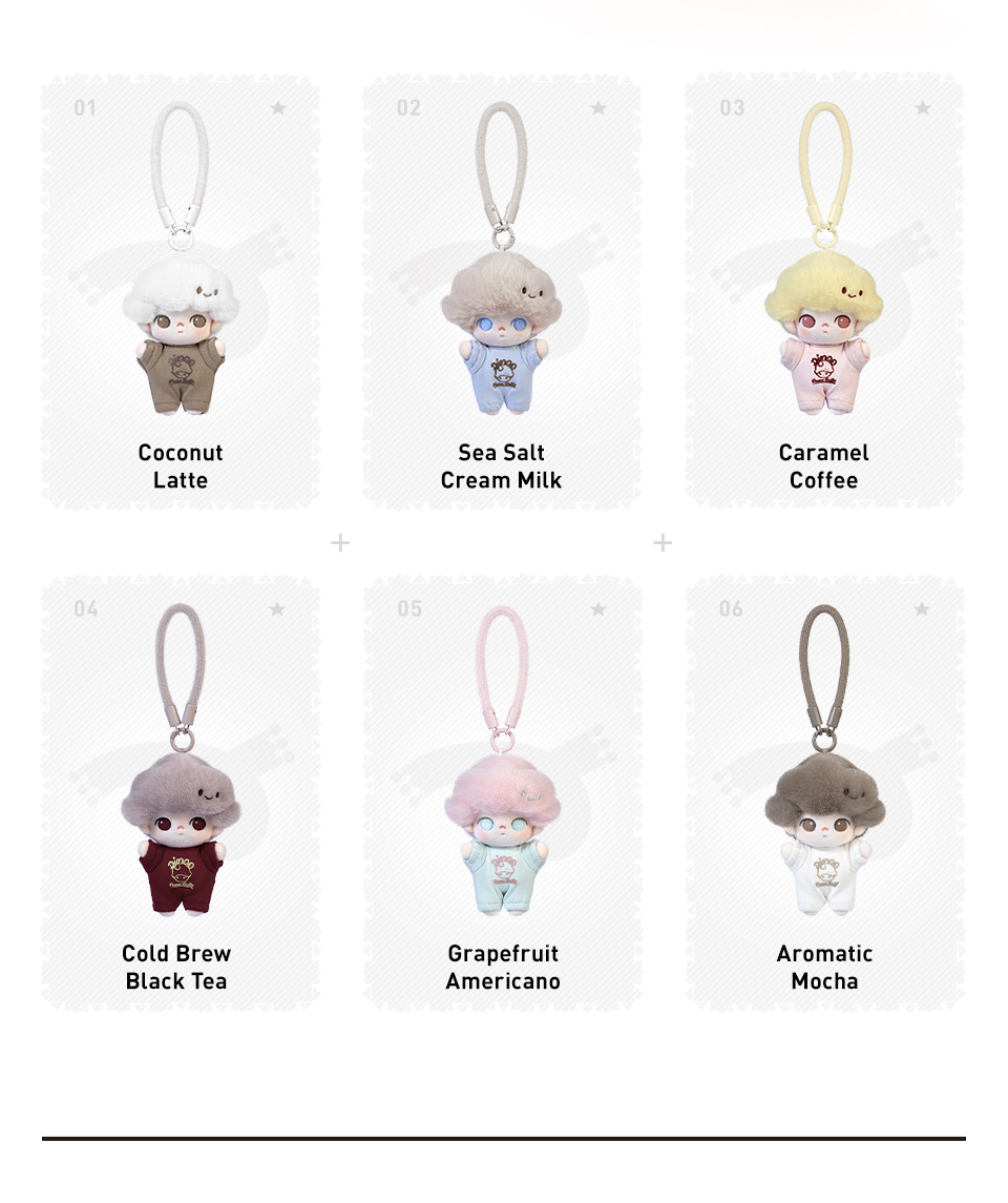 POP MART DIMOO Crush on Coffee Series-Soft-faced Plush Keychain Blind ...