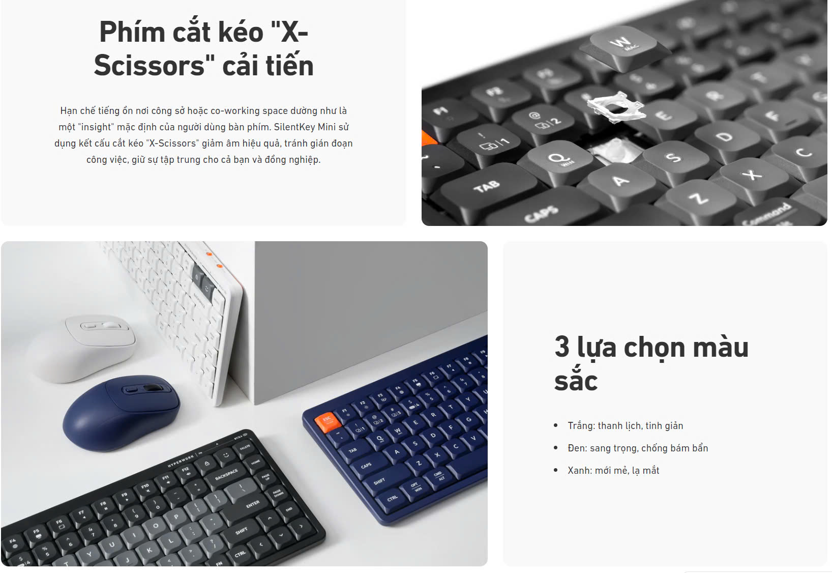 Bàn phím không dây HyperWork SilentKey Mini TS01M - Chính hãng | Shopee ...