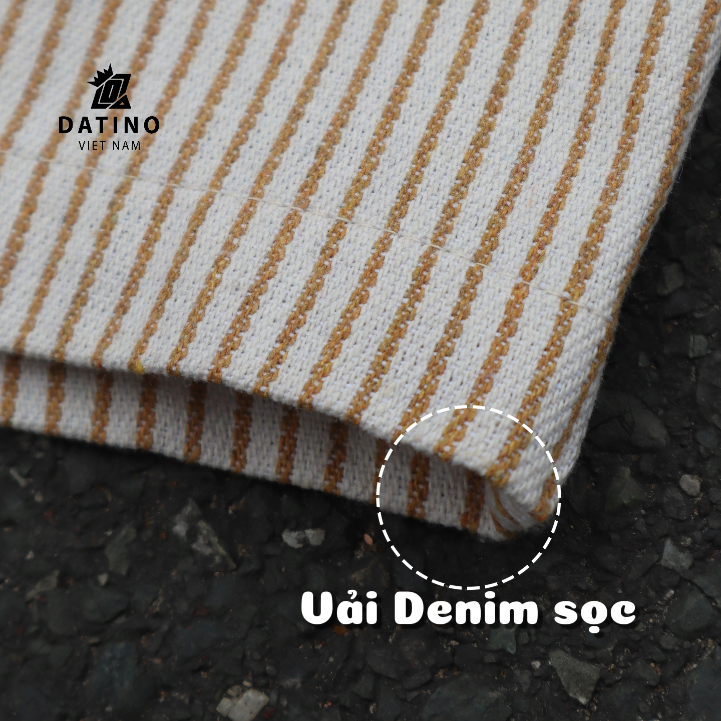 Quần short nam nữ vải denim sọc DATINO dày dặn đứng form, ống rộng rãi ...