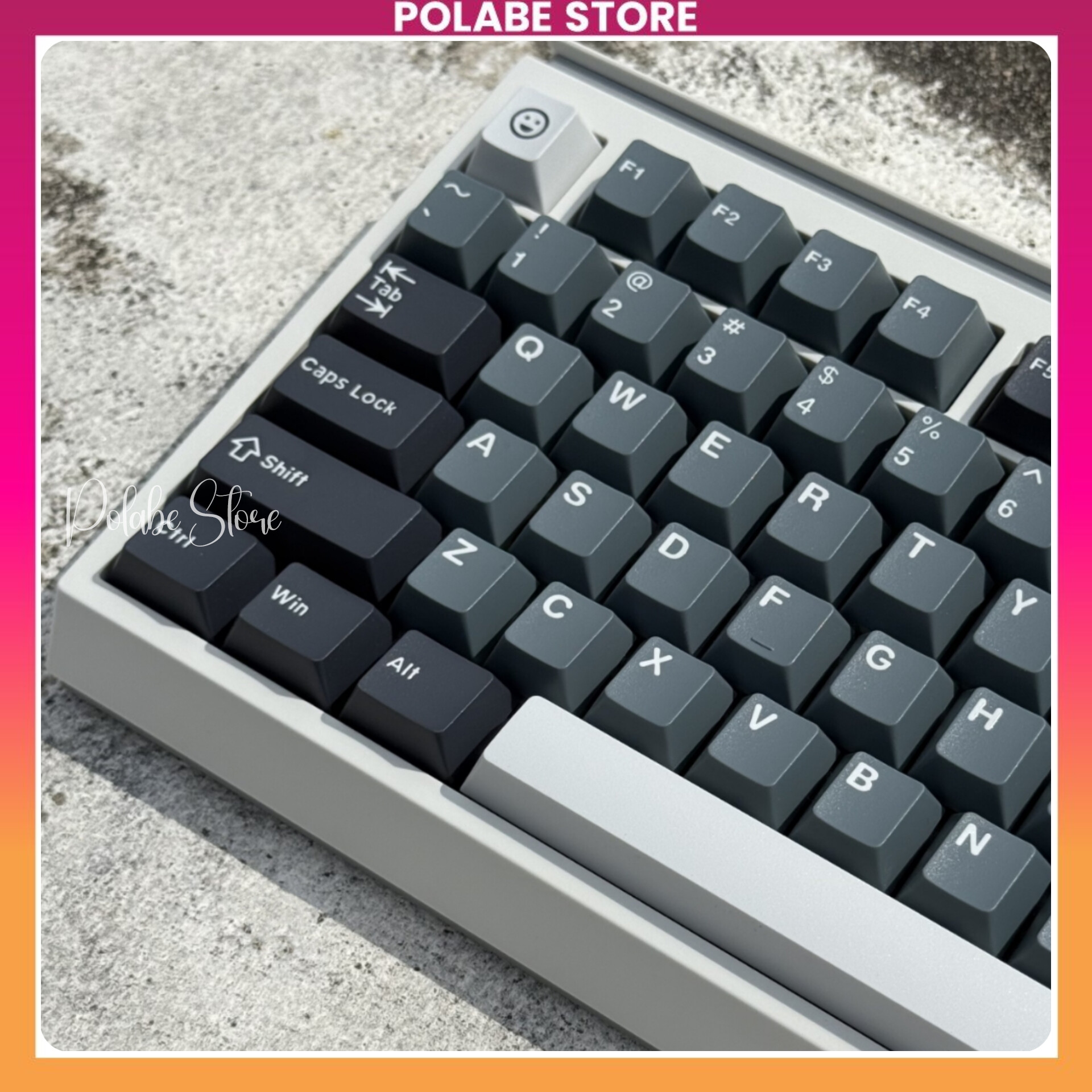 Keycap Apollo Mario cherry Profile Keycap CMK White Gray ABS double ...