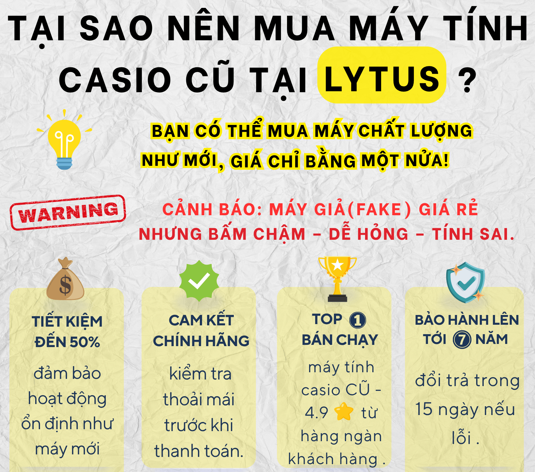 Máy tính casio 580 cũ (độ mới 70-99%) chính hãng bảo hành lên đến 7 năm ...