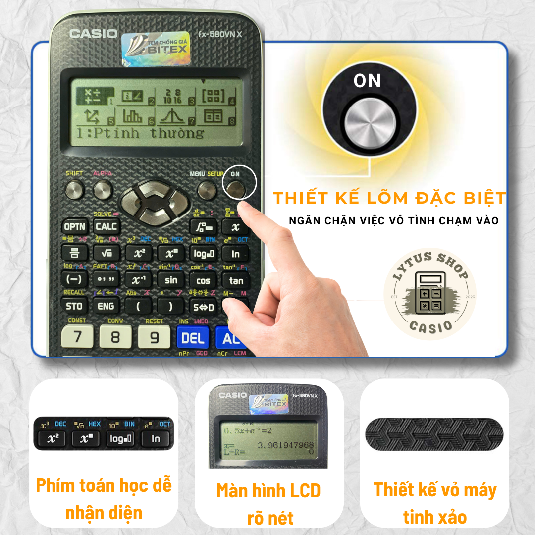 Máy tính casio 580 cũ (độ mới 70-99%) chính hãng bảo hành lên đến 7 năm ...