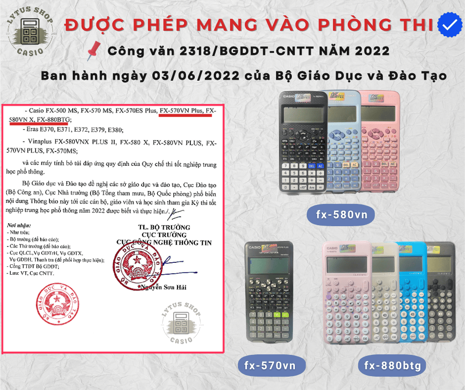 Máy tính casio 580 cũ (độ mới 70-99%) chính hãng bảo hành lên đến 7 năm ...