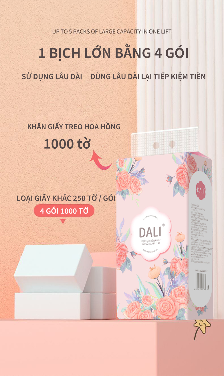 TOP Giấy 12 bịch lớn khăn giấy DALI tissue 4 Lớp Mềm Mại Và Thoải Mái ...
