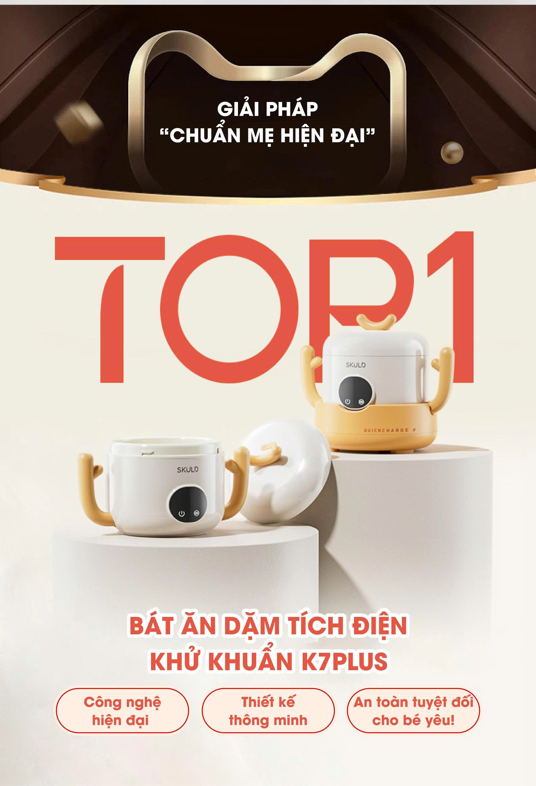 Bát Ăn Dặm Giữ Nhiệt SKULD K7PLUS -Bình Ủ Cháo,Tích Điện Khử Khuẩn UV, Chống Nước IPX7, Làm Nóng ...