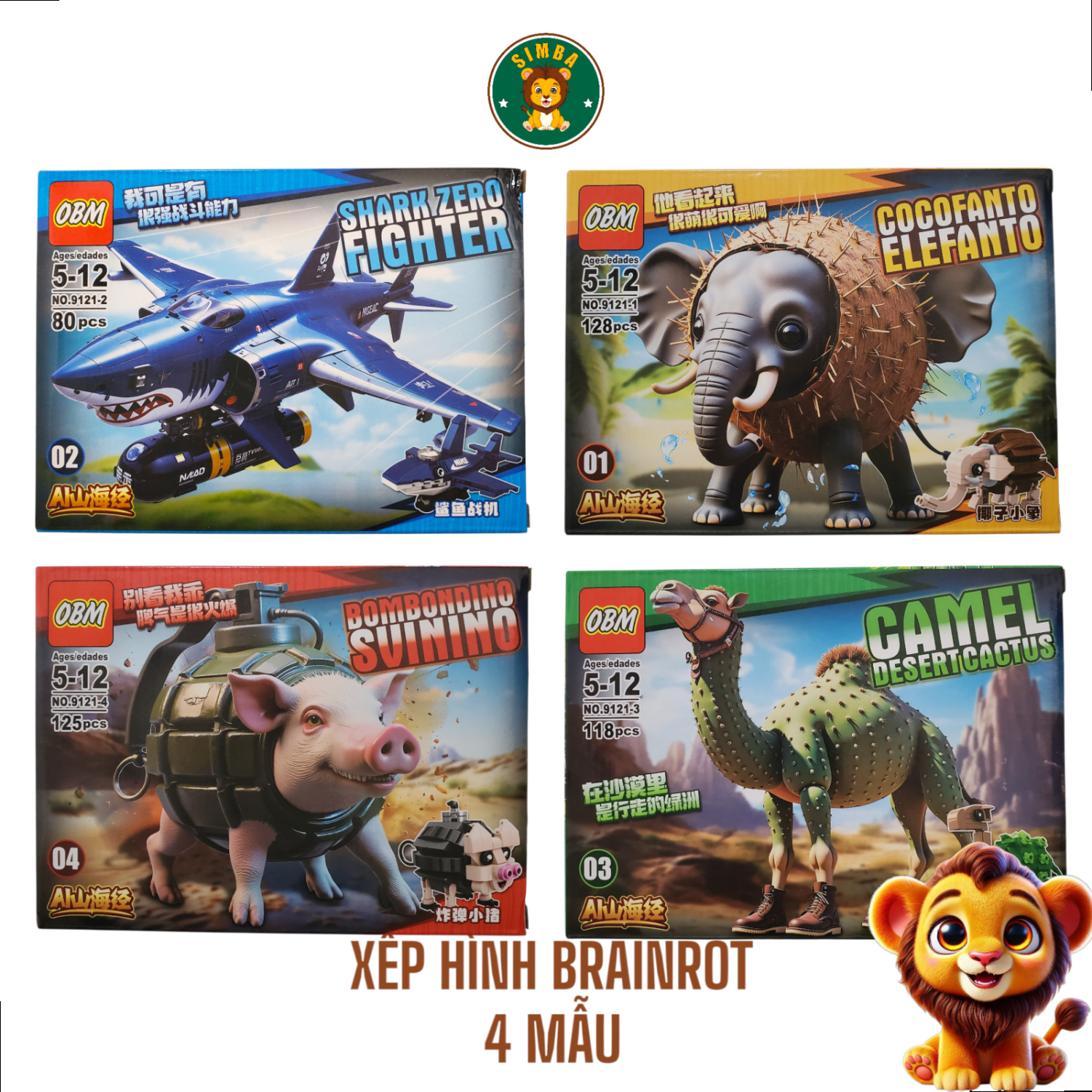 Xếp Hình Lắp Ghép Mô Hình Brainrot (4 Mẫu) Version 3 Simba Shop Đồ Chơi Tư Duy Sáng Tạo Cho Bé ...