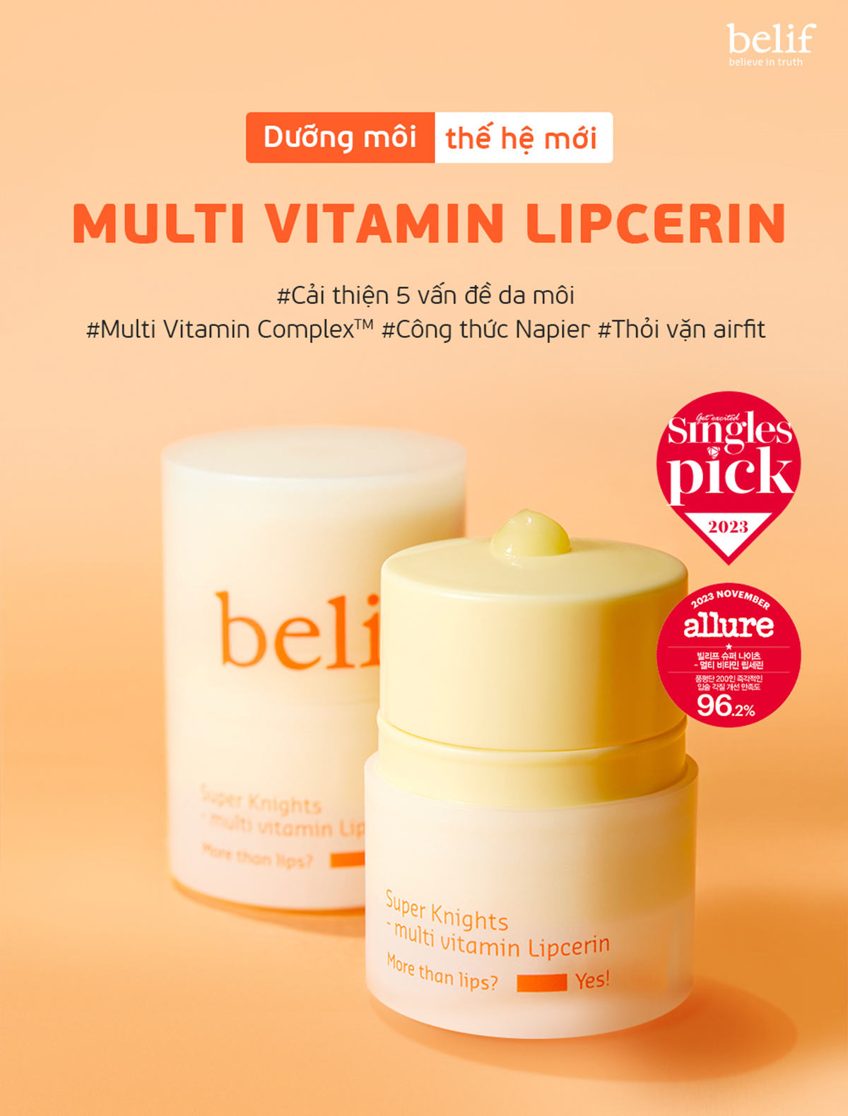 [belif Official] Dưỡng môi bổ sung 4 loại Vitamin belif Super Knights ...