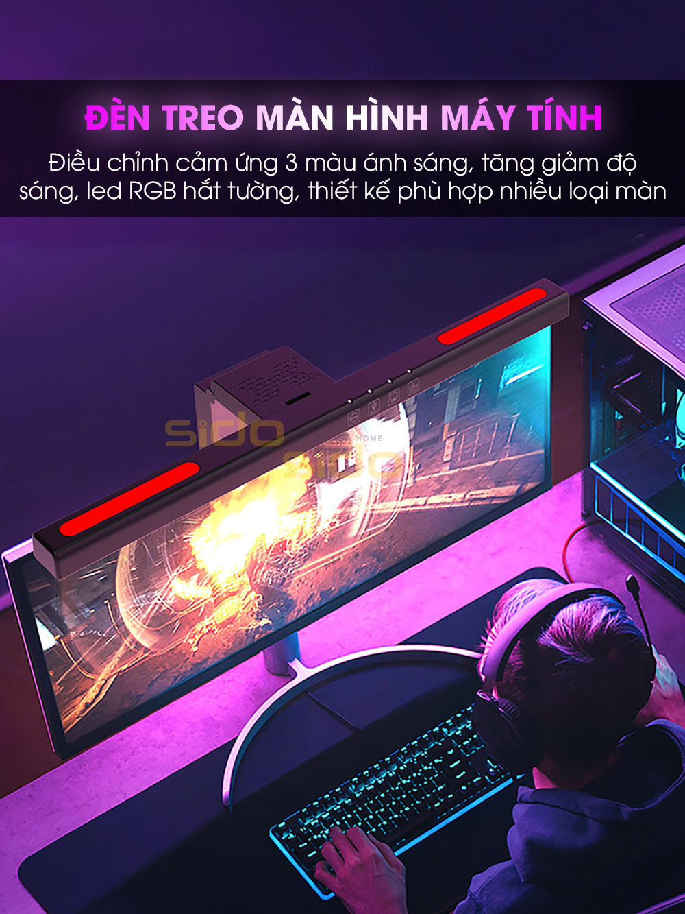 Đèn màn hình máy tính Sidohome SG301 đèn treo màn hình pc laptop led ...