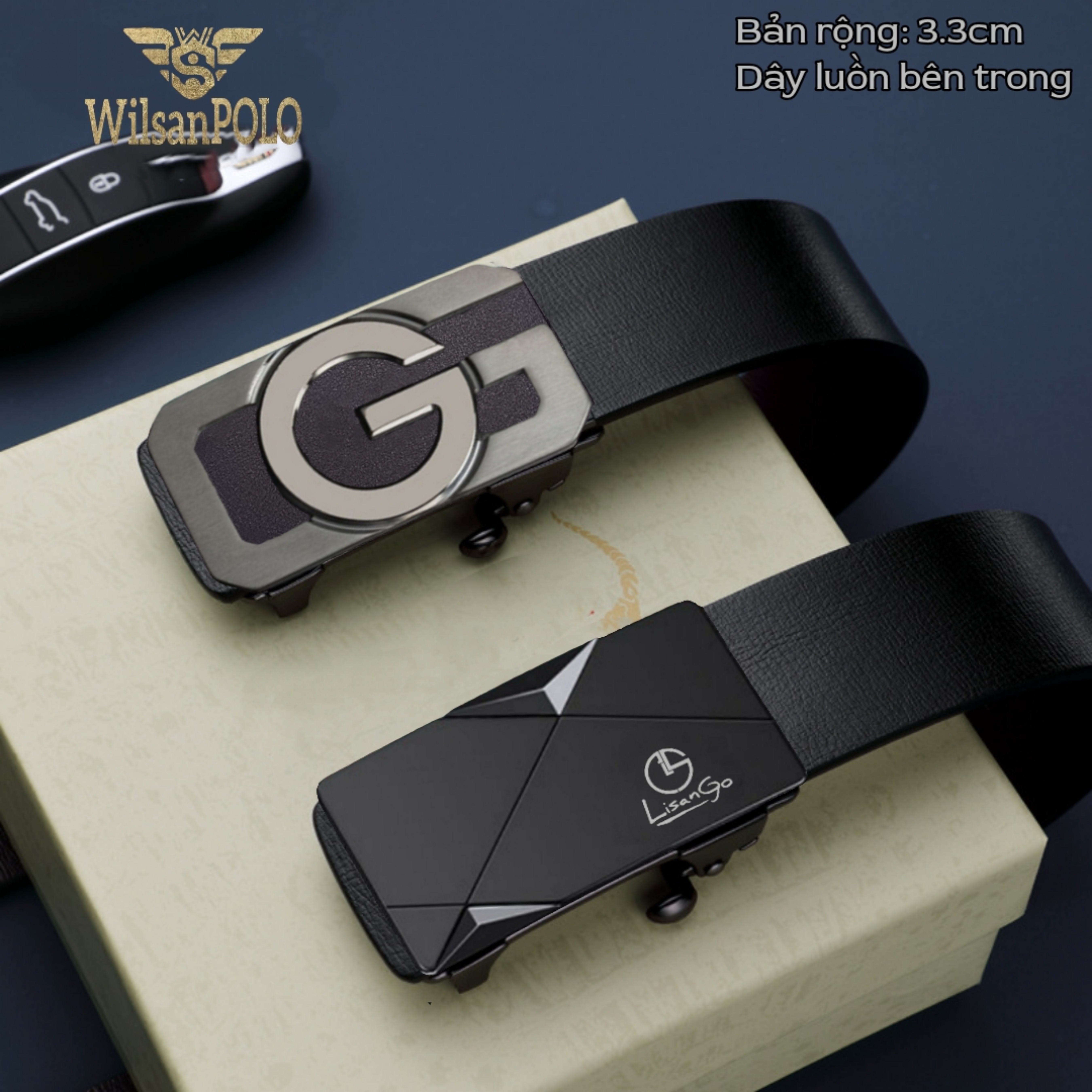 Thắt lưng da nam LISANGO cao cấp TL036, dây nịt nam bản 3.3cm mặt hợp ...